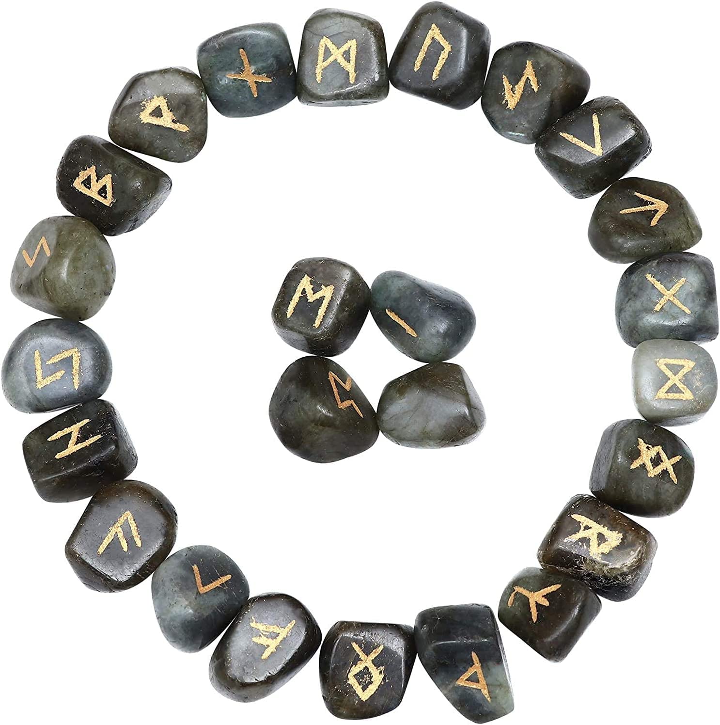 Amazon.com: ZAICUS Labradorite Rune Stones - Gemstone Runes for ...