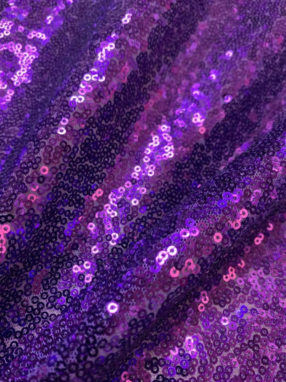 Amazon.com: 52" Wide Purple Sequin Fabric by The Yard – Sparkly Glitter ...