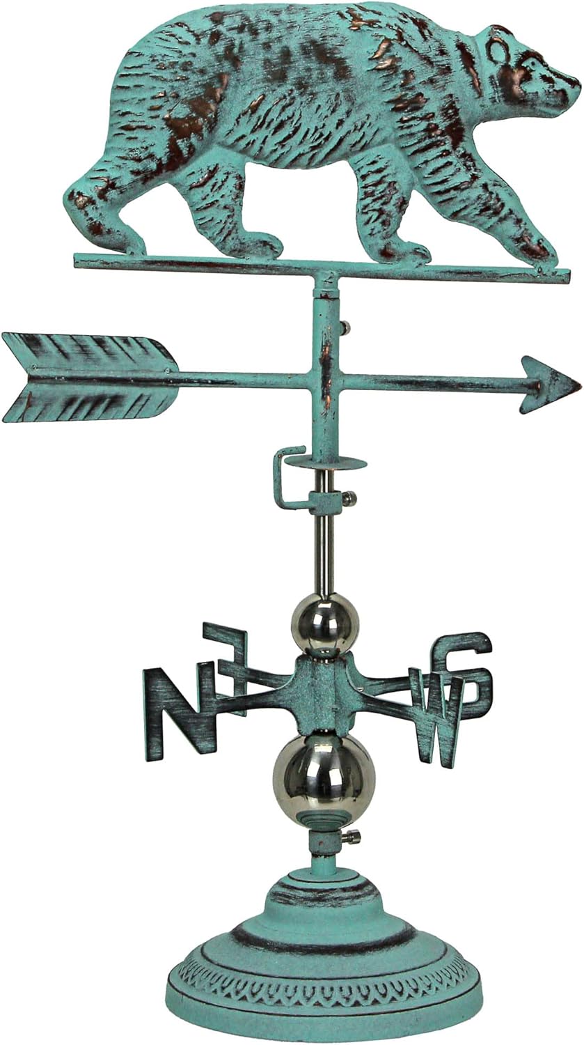 Amazon.com : Verdigris Copper Bear Tabletop Weathervane Home Garden ...