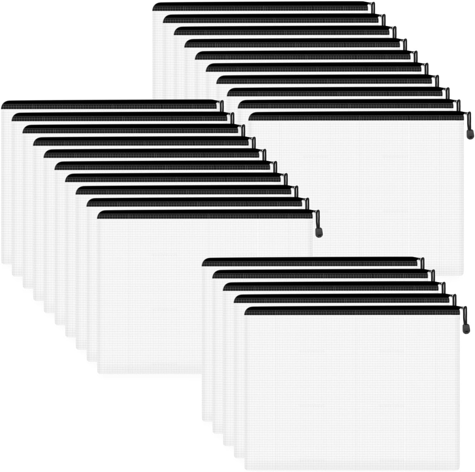 Amazon.com : AKOLAFE 25Pcs Mesh Zipper Pouch Bags Large Zipper Bags for ...