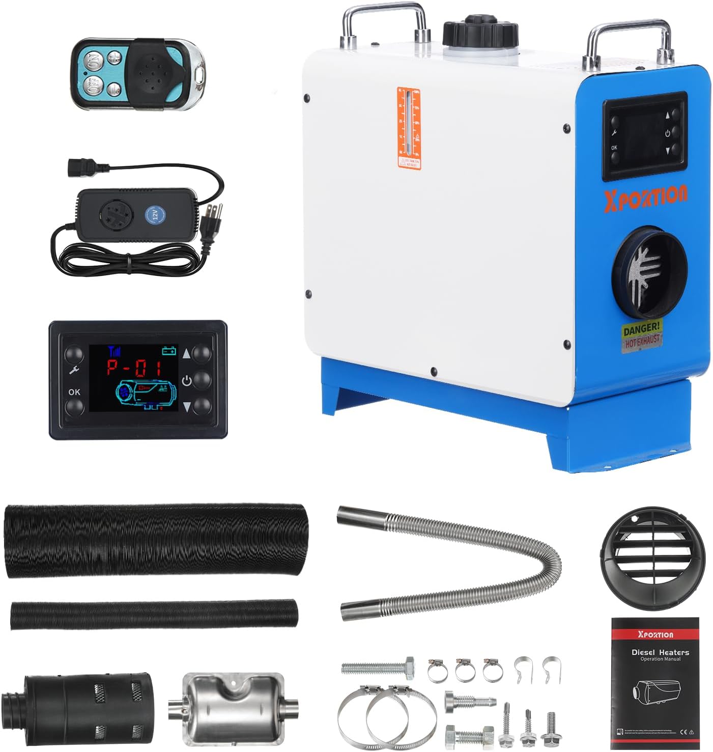 Amazon.com: XPORTION Diesel Heater 8.3KW, All-in-One Portable Blue Diesel Air Heater 12V/24V ...