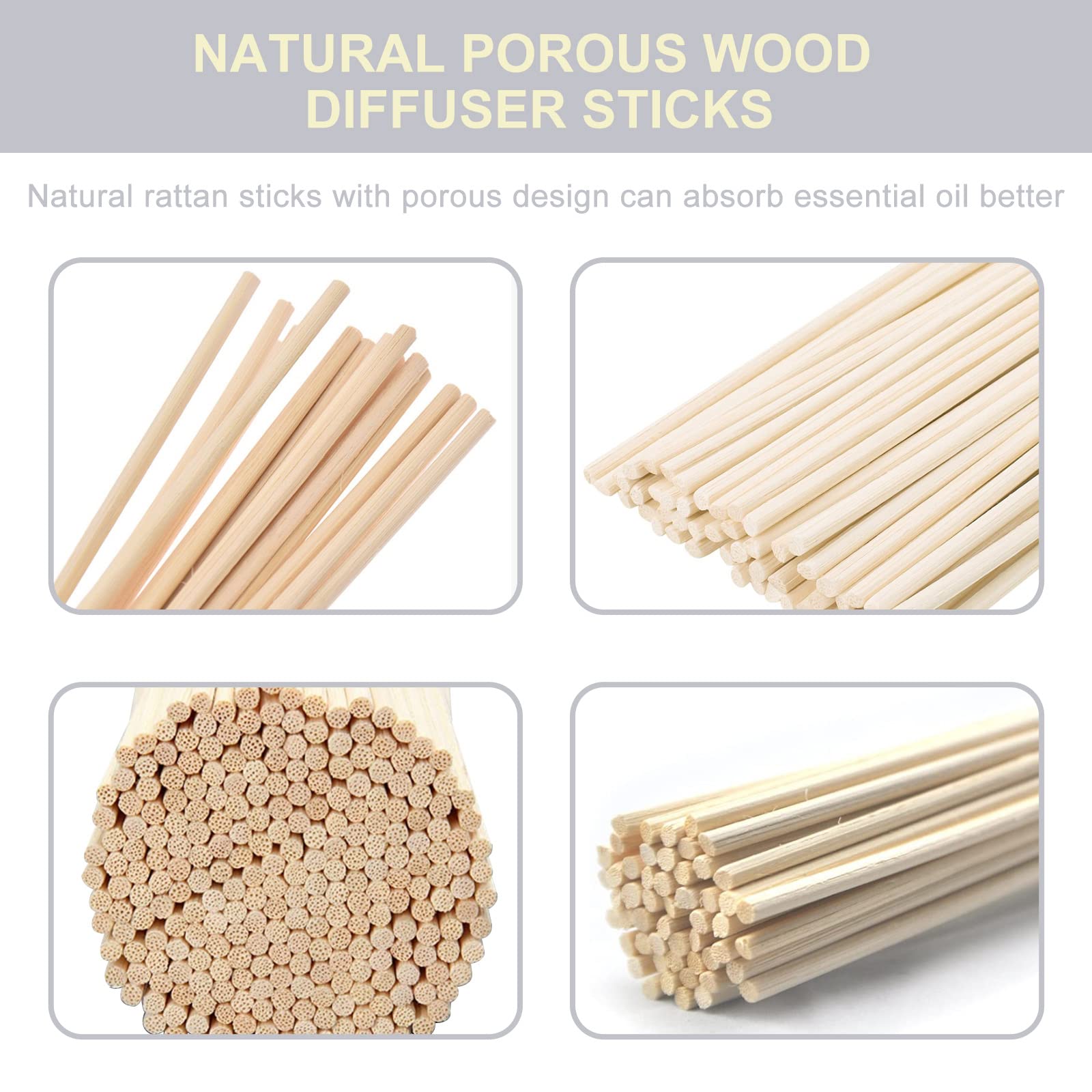 Snapklik.com : 10inch Reed Diffuser Sticks- 100PCS Natural Rattan Wood ...