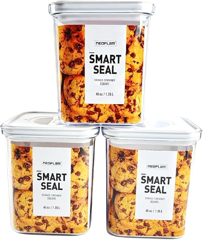 Neoflam Airtight Smart Seal Food Storage Container (Set of 3) | Crystal ...