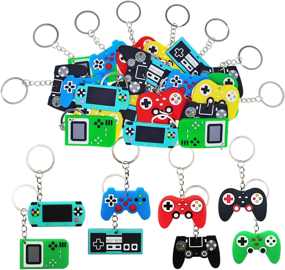 32 Pieces Video Game Controller Keychains,Game Controller Key Ring ...