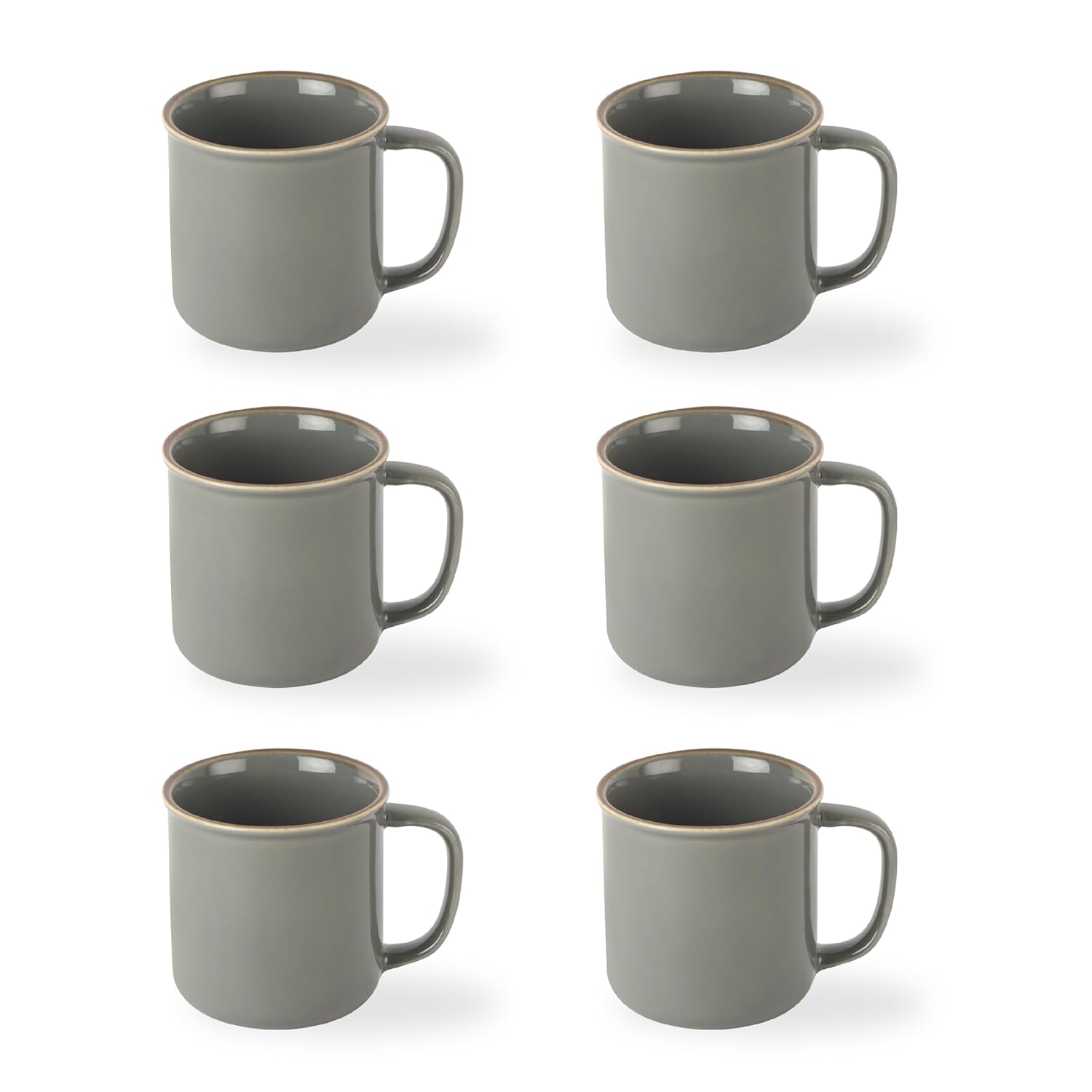 CELLO Estella Nexus Color Silver Mist Plain Mug Set of 6, 250ml, Grey ...