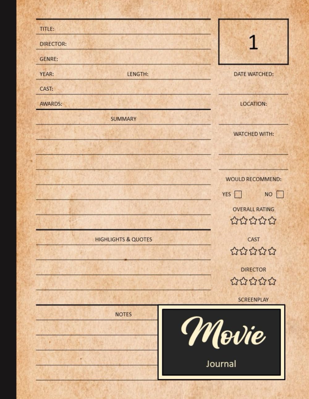 Movie Journal: Record your Thoughts, Ratings and Reviews on Films You ...