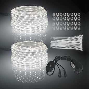 Amazon.com: RYGDENG 66ft LED Light Strip Outdoor Waterproof, 6000K ...