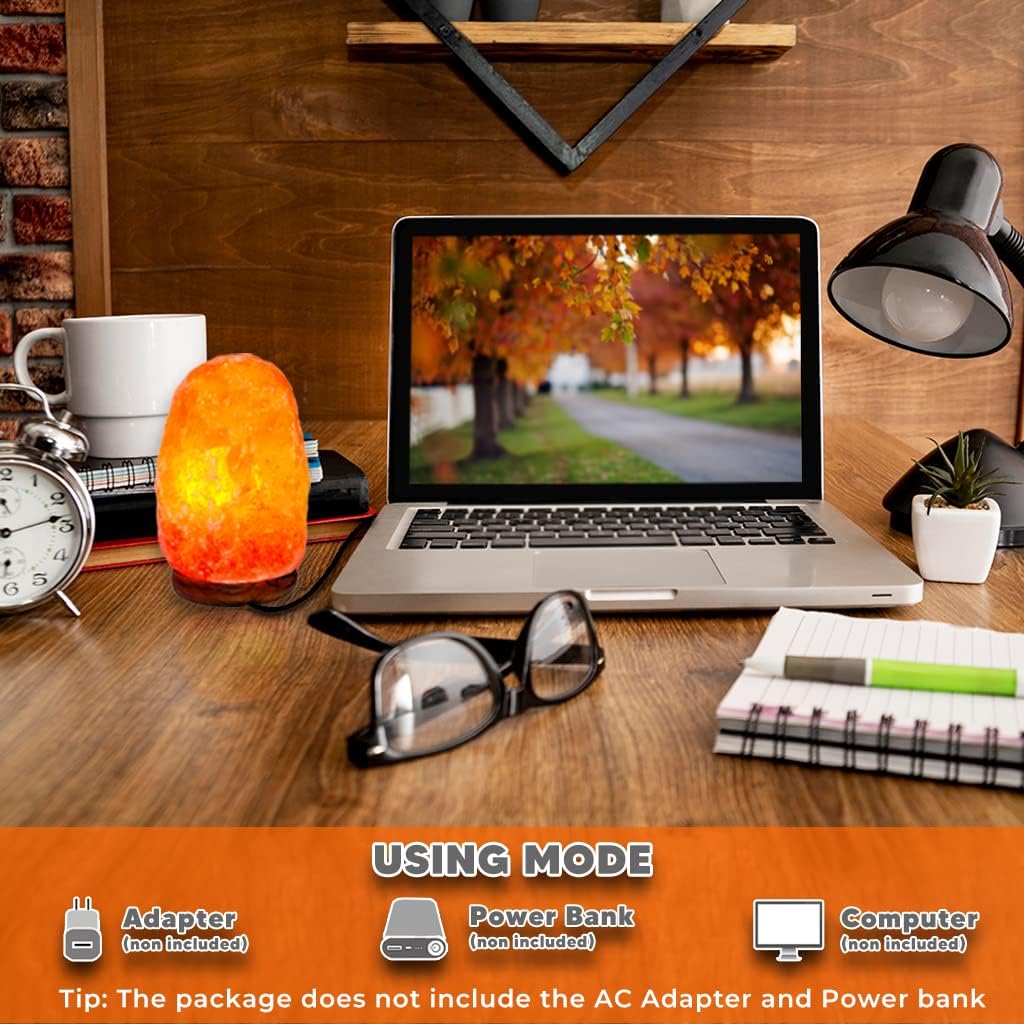 Himalayan Mini USB Salt Lamp Pink Rock Crystal Light | 100% Authentic ...