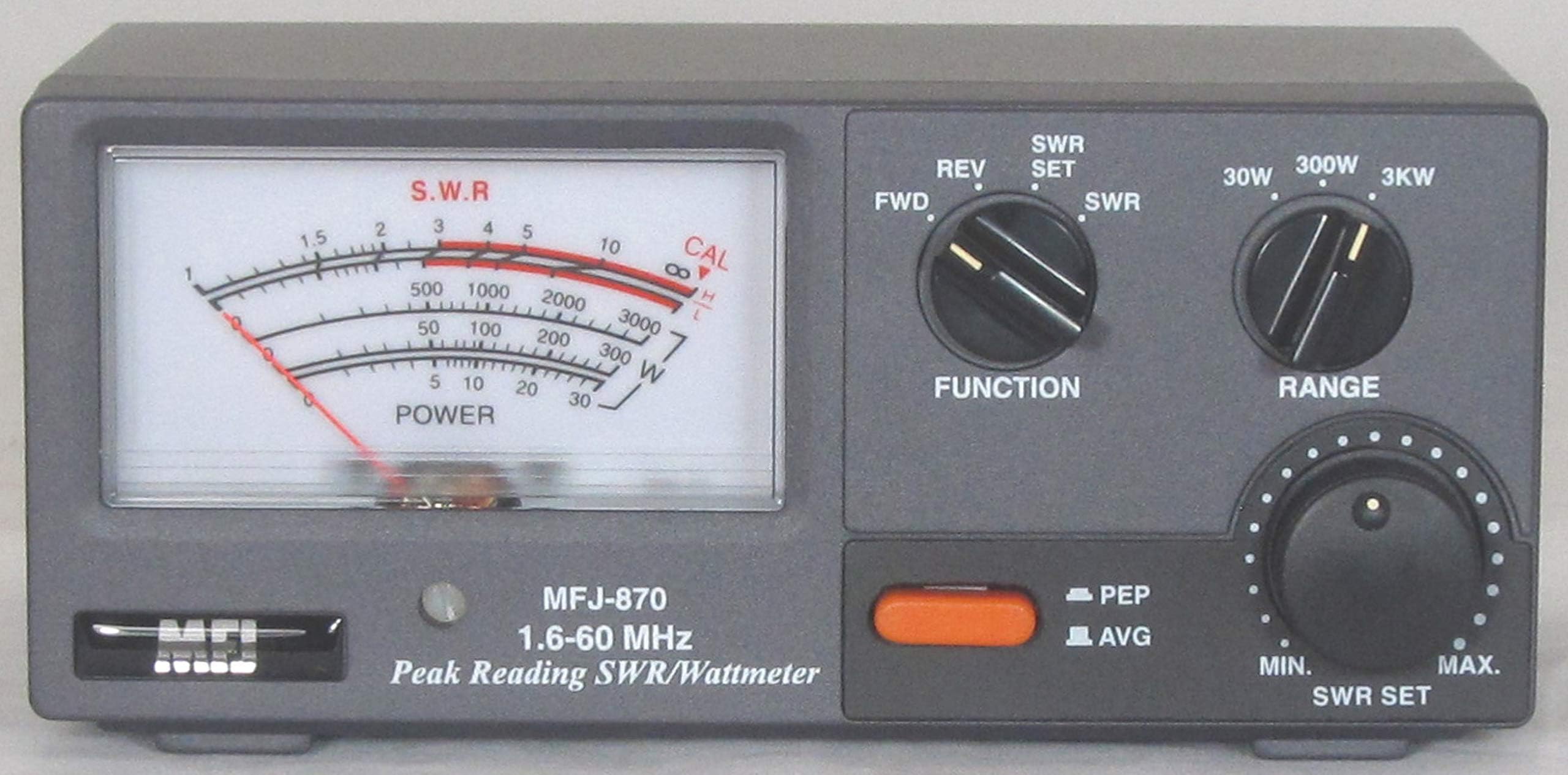 Amazon.com: MFJ-870 SWR meter, 1.8-60MHz, 30/300/3000W : Electronics
