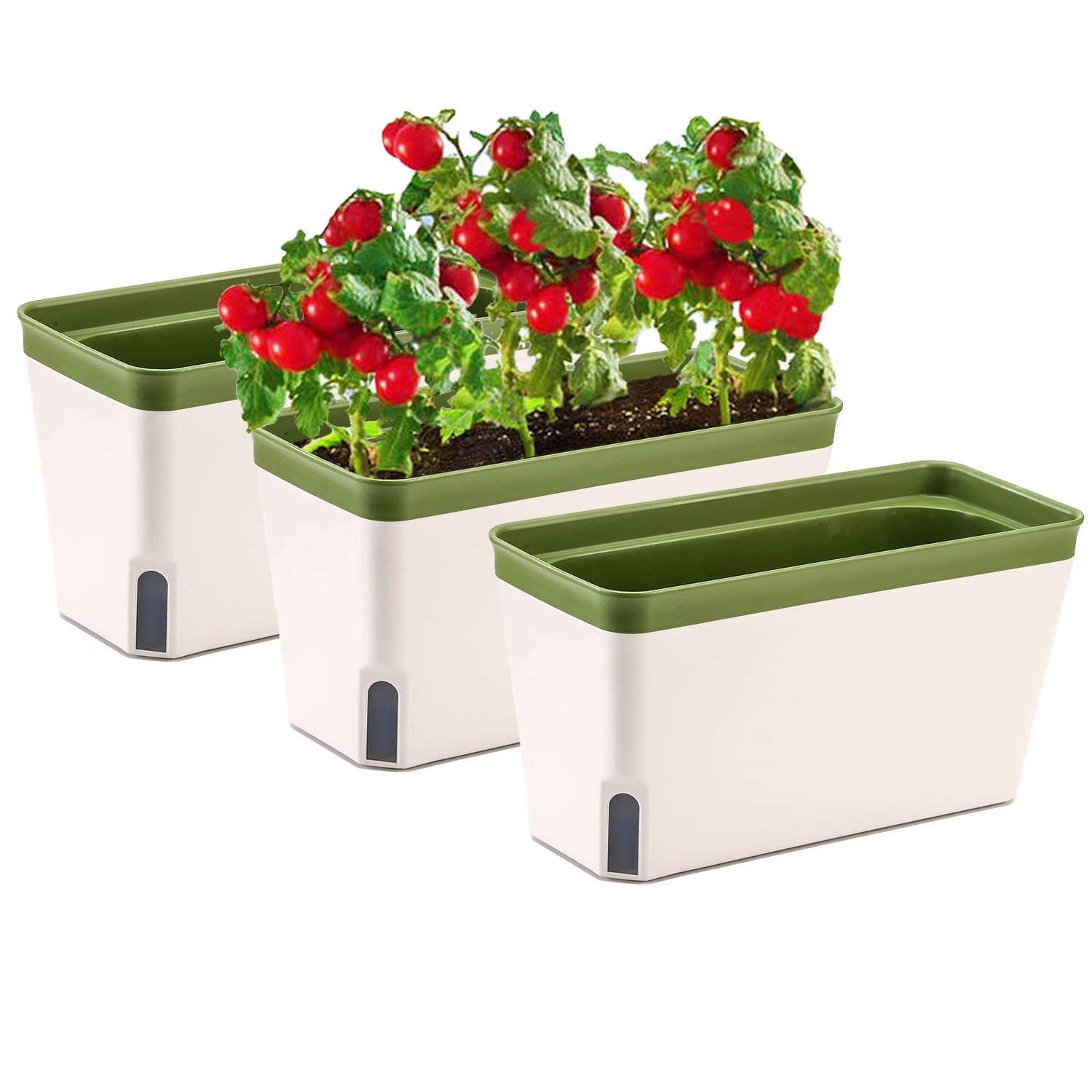 Buy MOHENA 10.5 Inch Self Watering er Pot Rectangle, Plastic Pot with ...