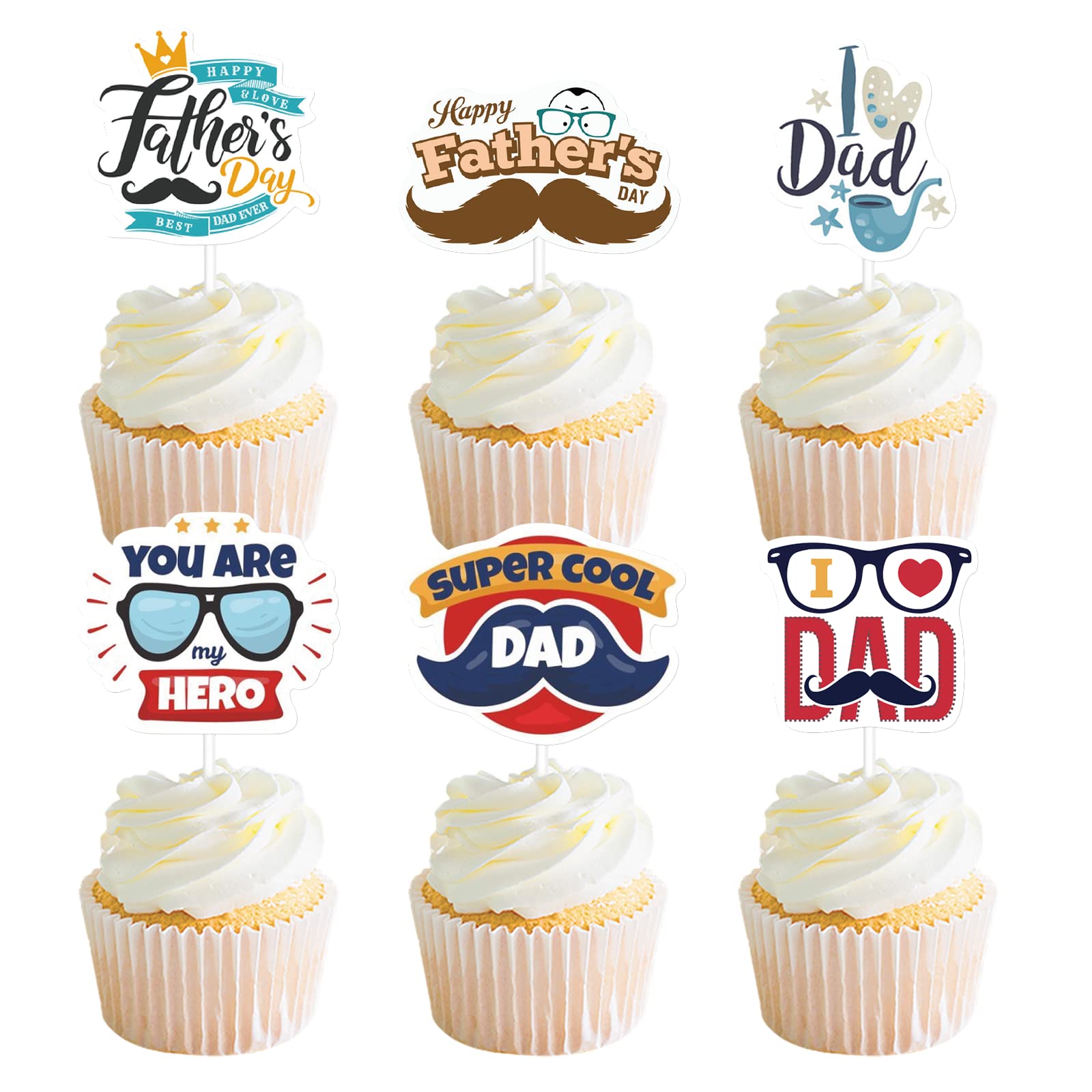 Fathers Day Cupcake Toppers Happy Fathers Day Cupcake Toppers Dad ...