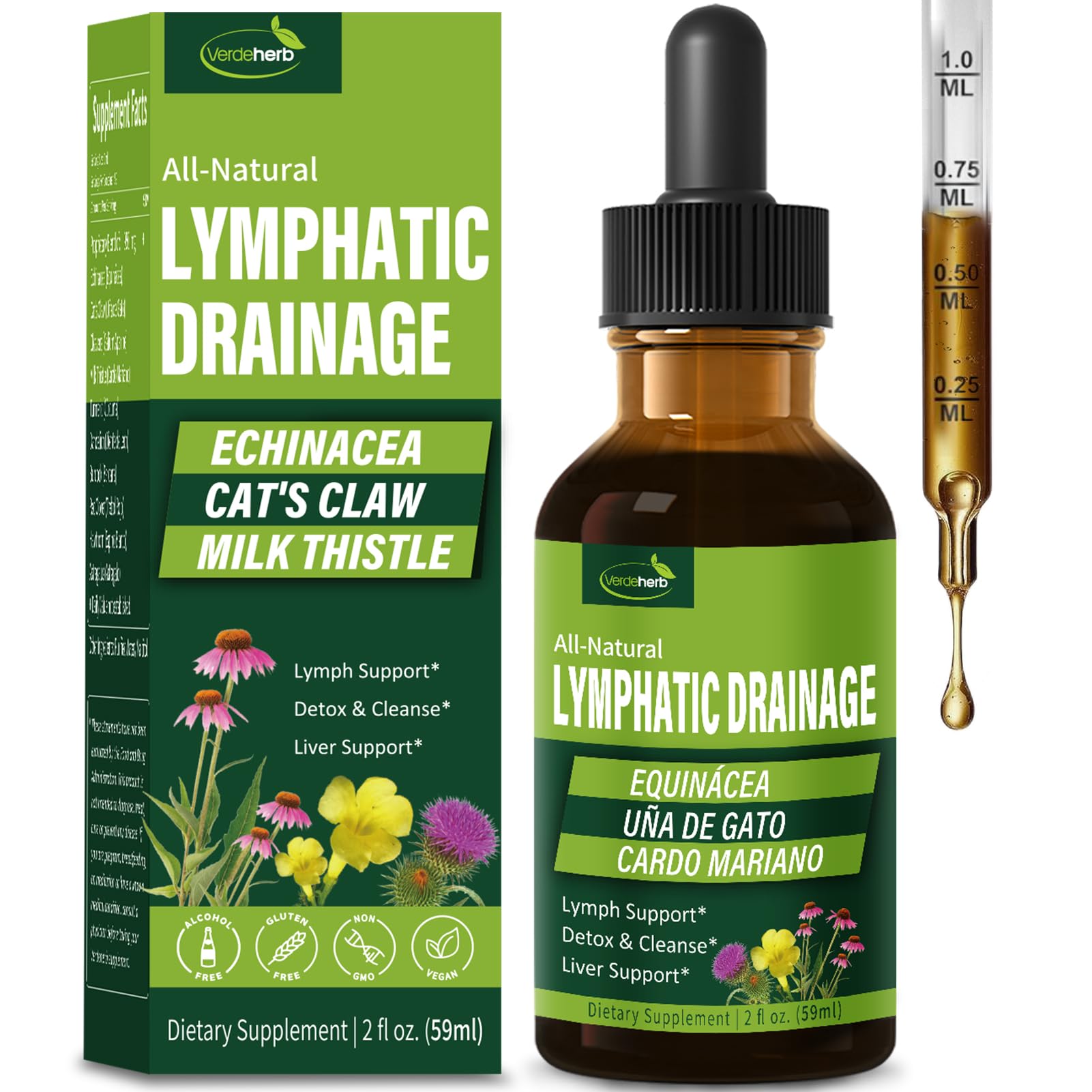 Buy Cleavers Lymphatic Drainage Drops Enhance Lymph System Detox ...
