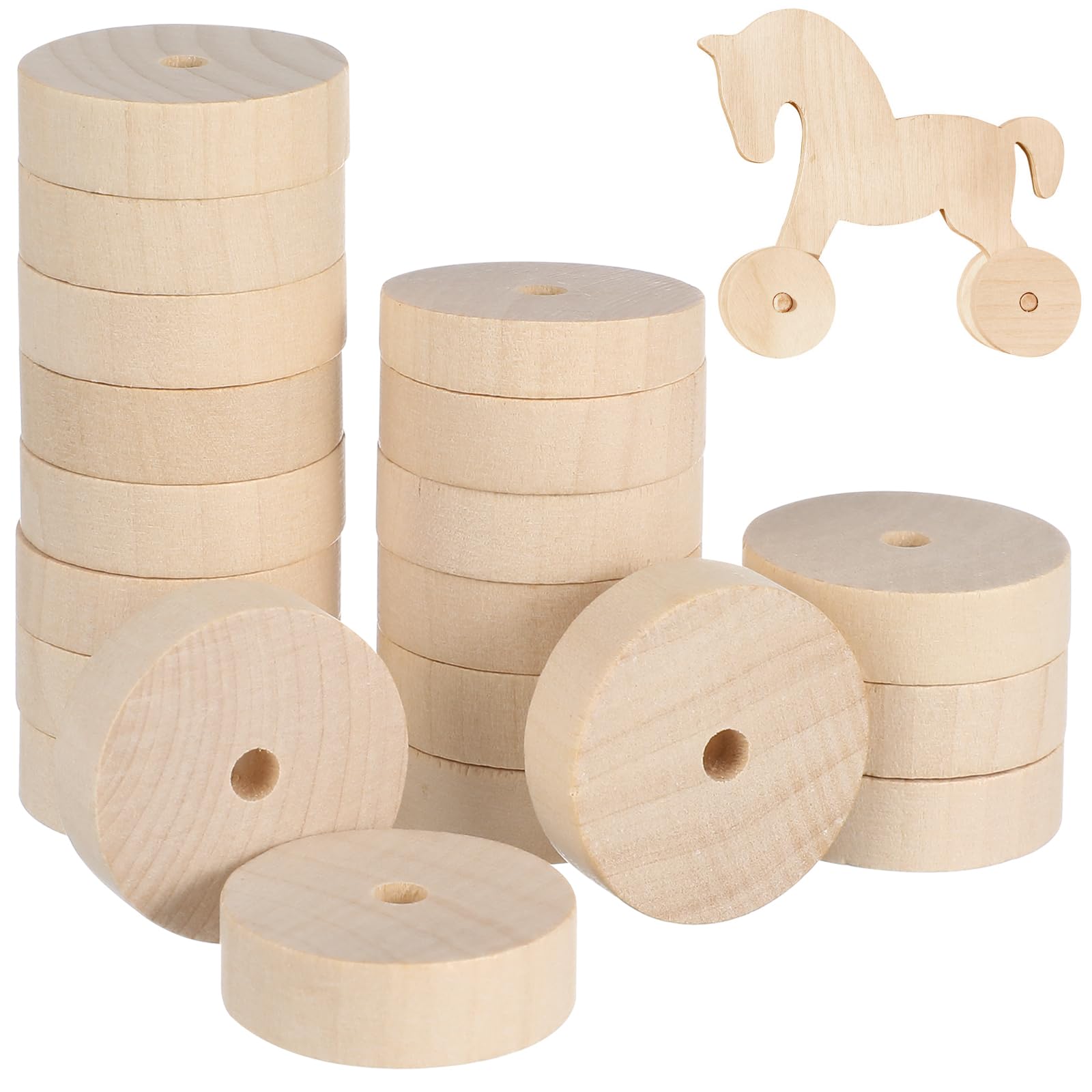 Wooden Craft Wheels, 20pcs Wood Wheels Wooden Craft Wheels Wooden Tires ...