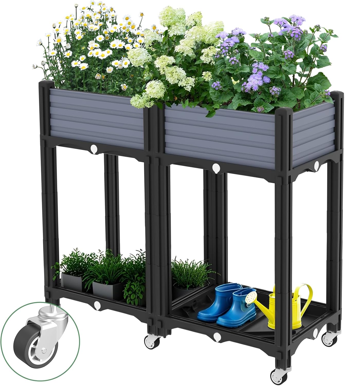 Amazon.com: AprilGarden Raised Garden Bed with Wheels – Outdoor Planter ...