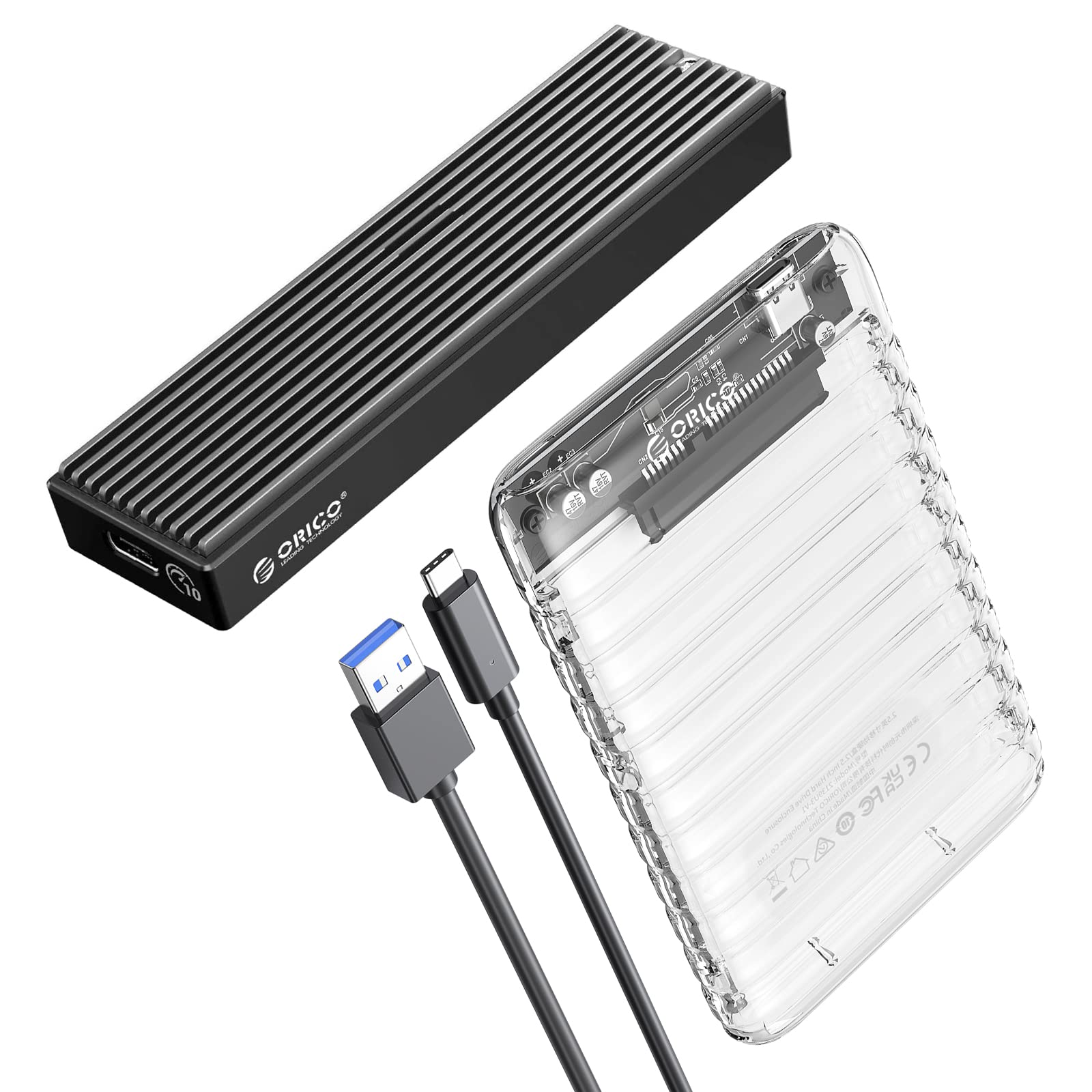Amazon.com: ORICO 2.5 inch USB C Hard Drive enclosure + M.2 NVMe SSD ...