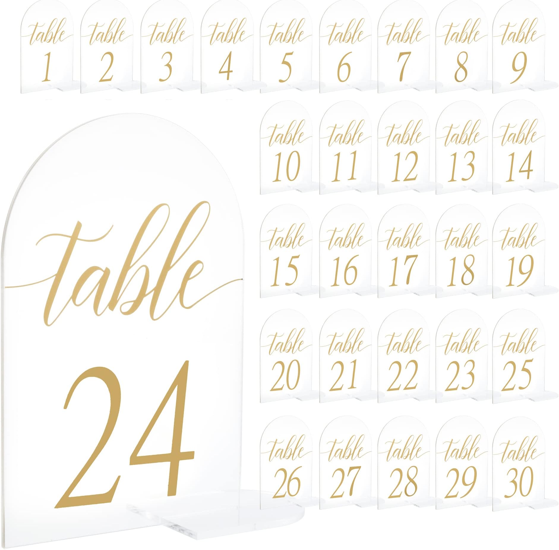 Amazon.com: Acrylic Wedding Table Numbers 1-20 with Removable Base 6× ...
