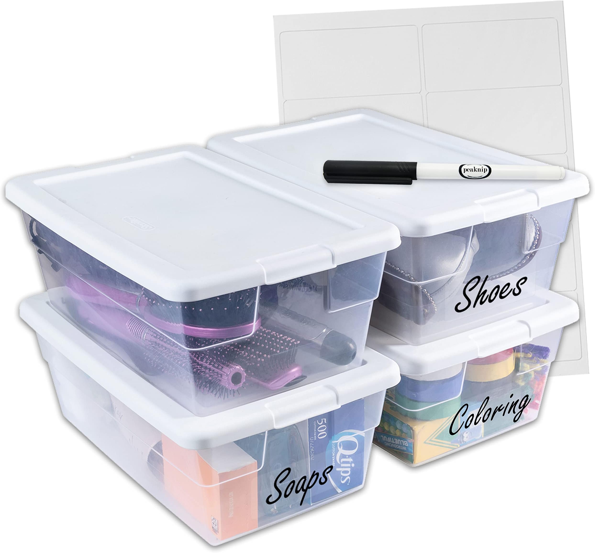 Amazon.com - STERILITE 16428012 6 Quart/5.7 Liter Storage Box, White ...