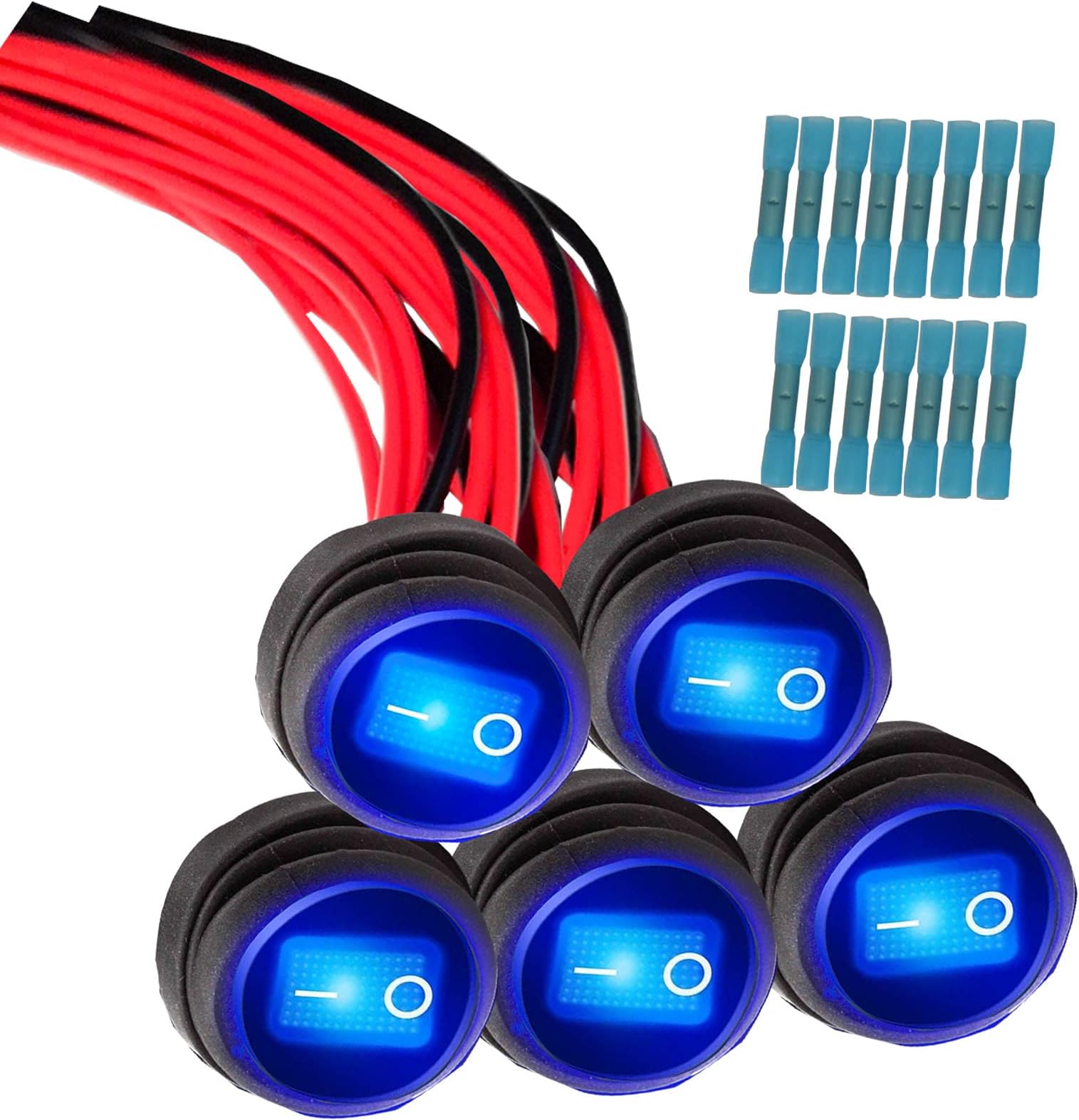 Amazon.com: 2PCS 12V UL Listed Round Rocker Switch, Waterproof LED ...