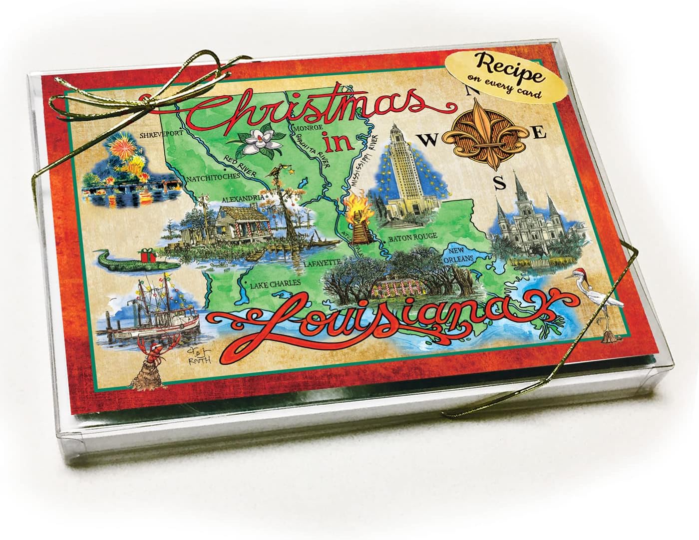 Amazon.com: The ROUTH COLLECTION Louisiana Christmas Card with Recipe ...