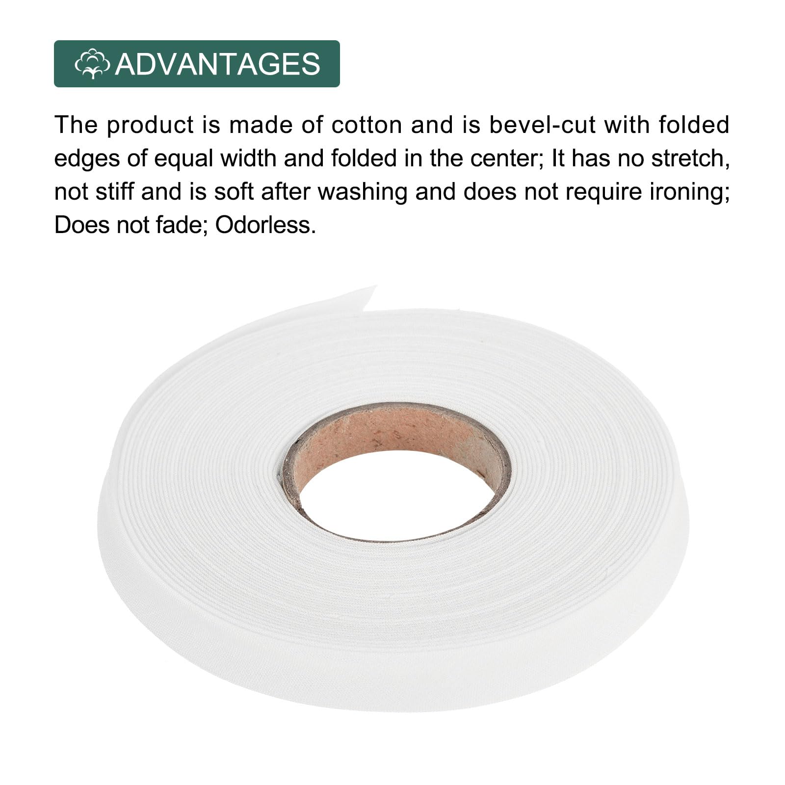 Snapklik.com : MECCANIXITY 1/2 Inch Double Fold Bias Tape Polyester ...