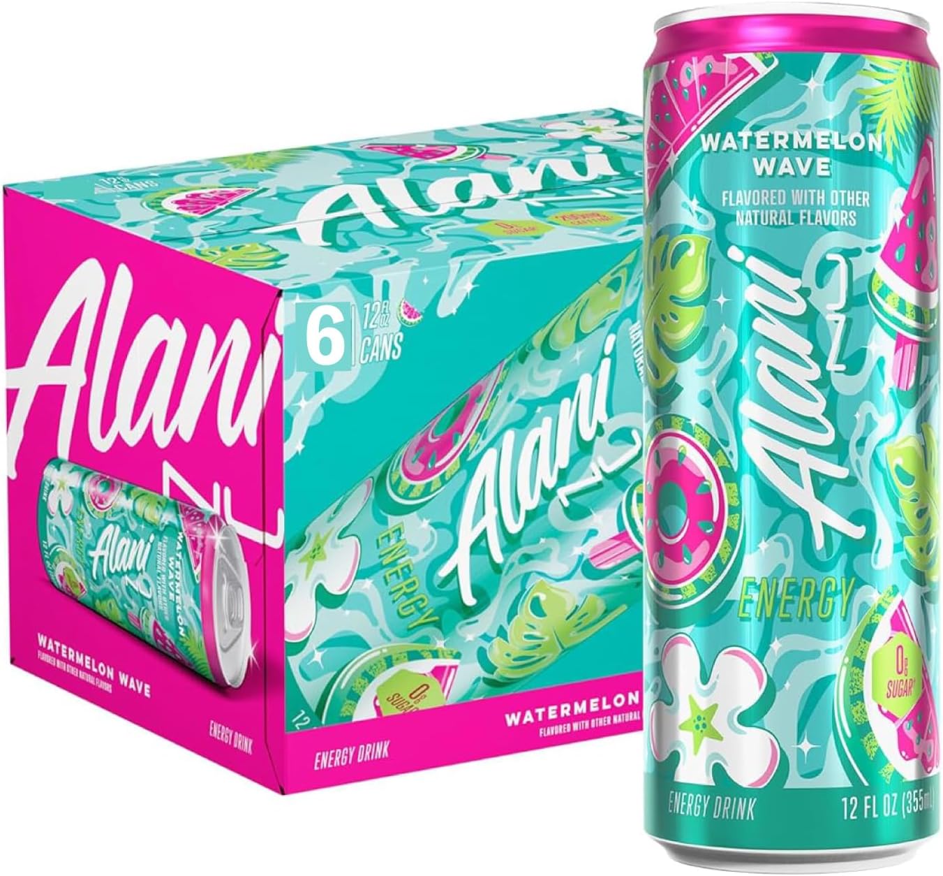 Amazon.com : New Alani Watermelon Wave Energy Drink Low Calorie, Zero ...