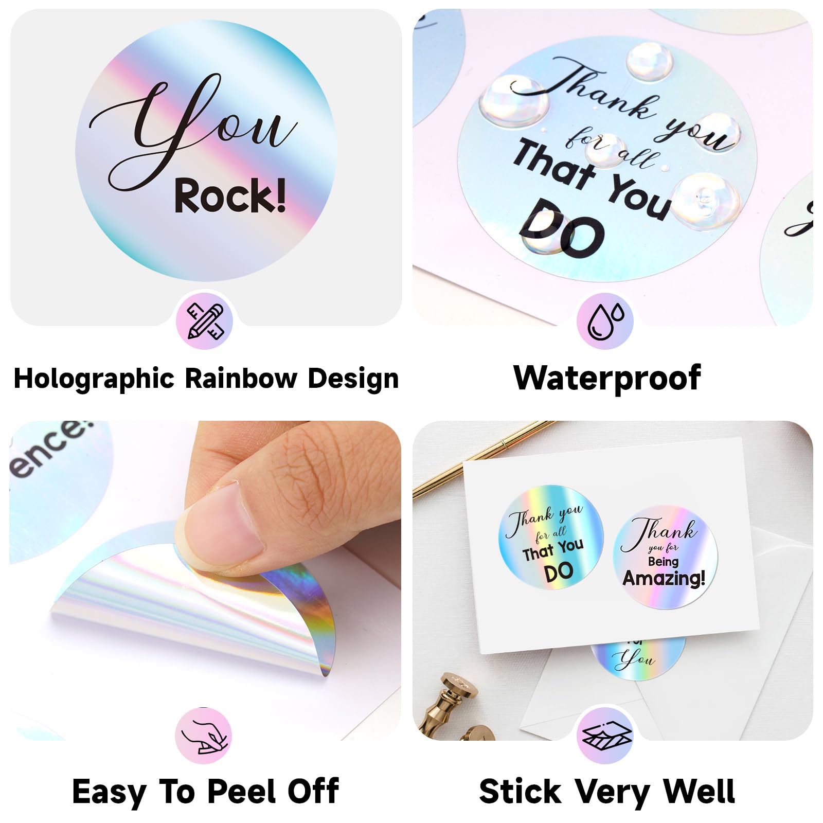 Snapklik.com : Kudos Appreciation Thank You Stickers,120Pcs 2Inch Thank ...