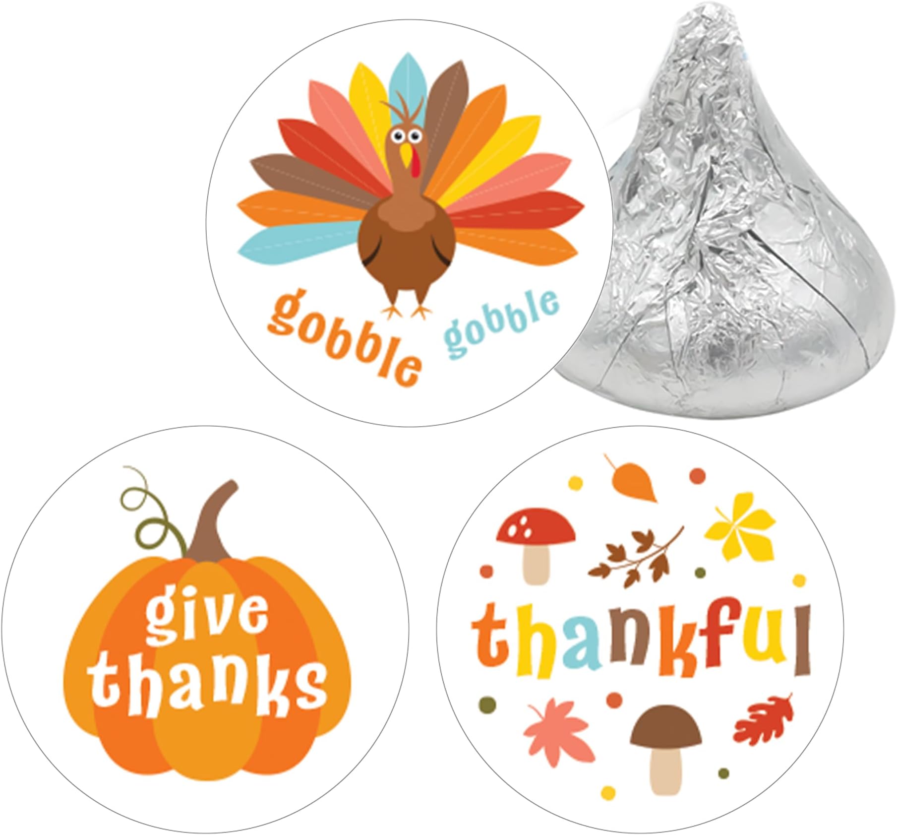 Amazon.com: Thanksgiving for Kids Chocolate Kisses Candy Stickers ...