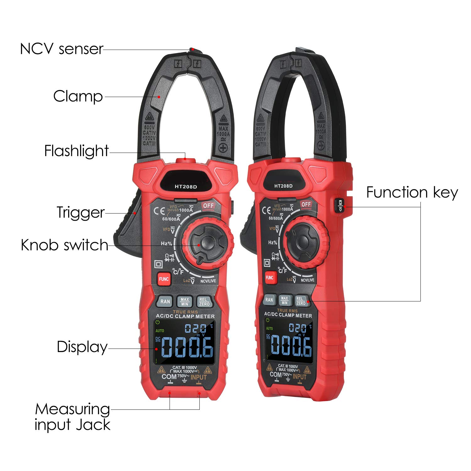 Snapklik.com : AC/DC Digital Clamp Meter 1000A True RMS Auto Range ...