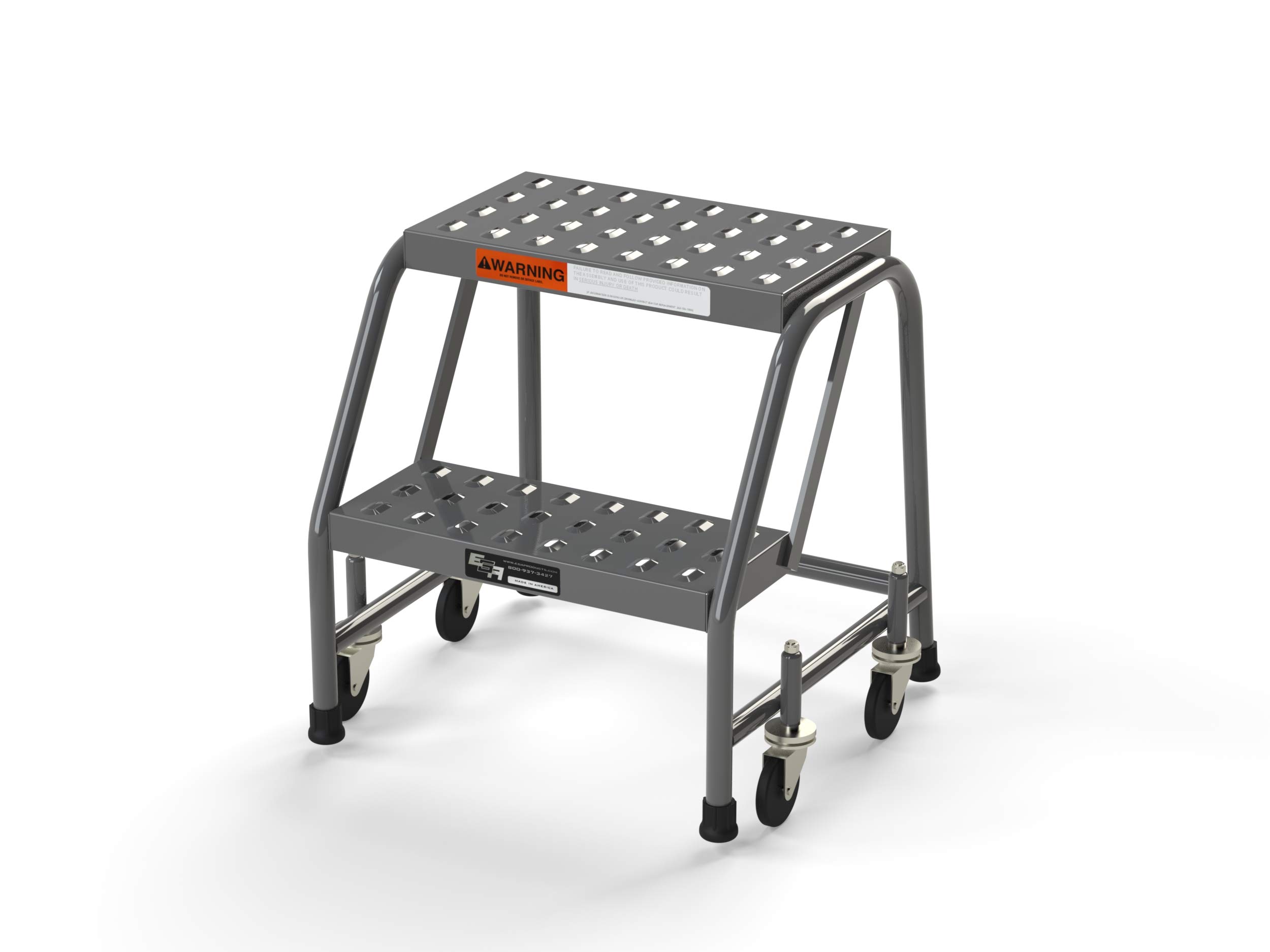 EGA Products 2 Step Rolling Step Stool Ladder, B2020SU, OSHA Compliant ...