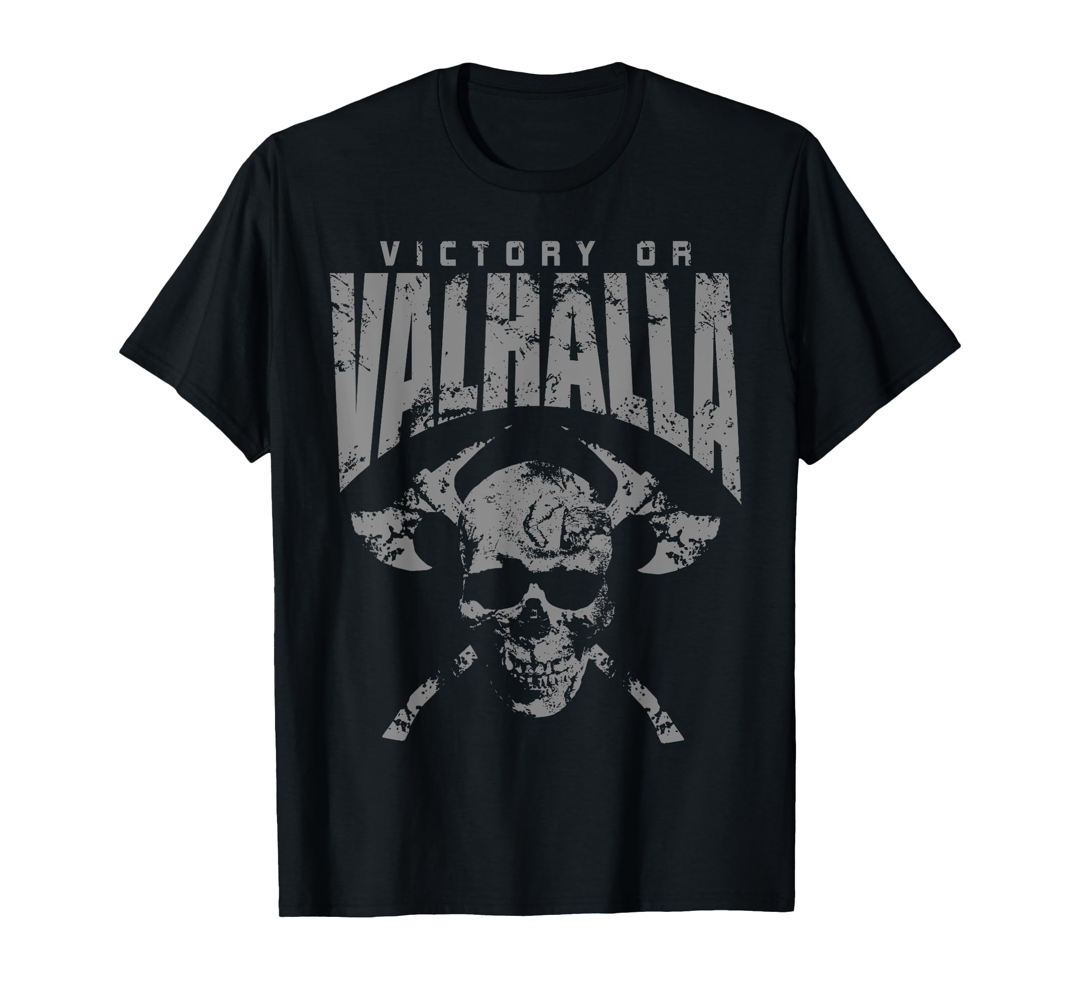 Amazon.com: Victory or Valhalla T-Shirt Skull and Viking T-Shirt ...