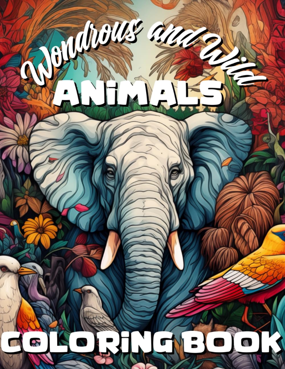 Wondrous and Wild Animals Coloring book - Lions, Tigers, Wolves ...