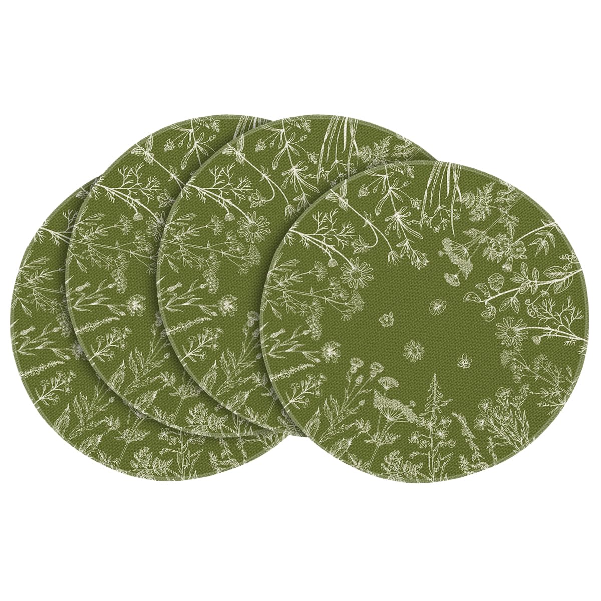 Amazon.com: Artoid Mode Antique Herbs and Wild Flowers Spring Round ...