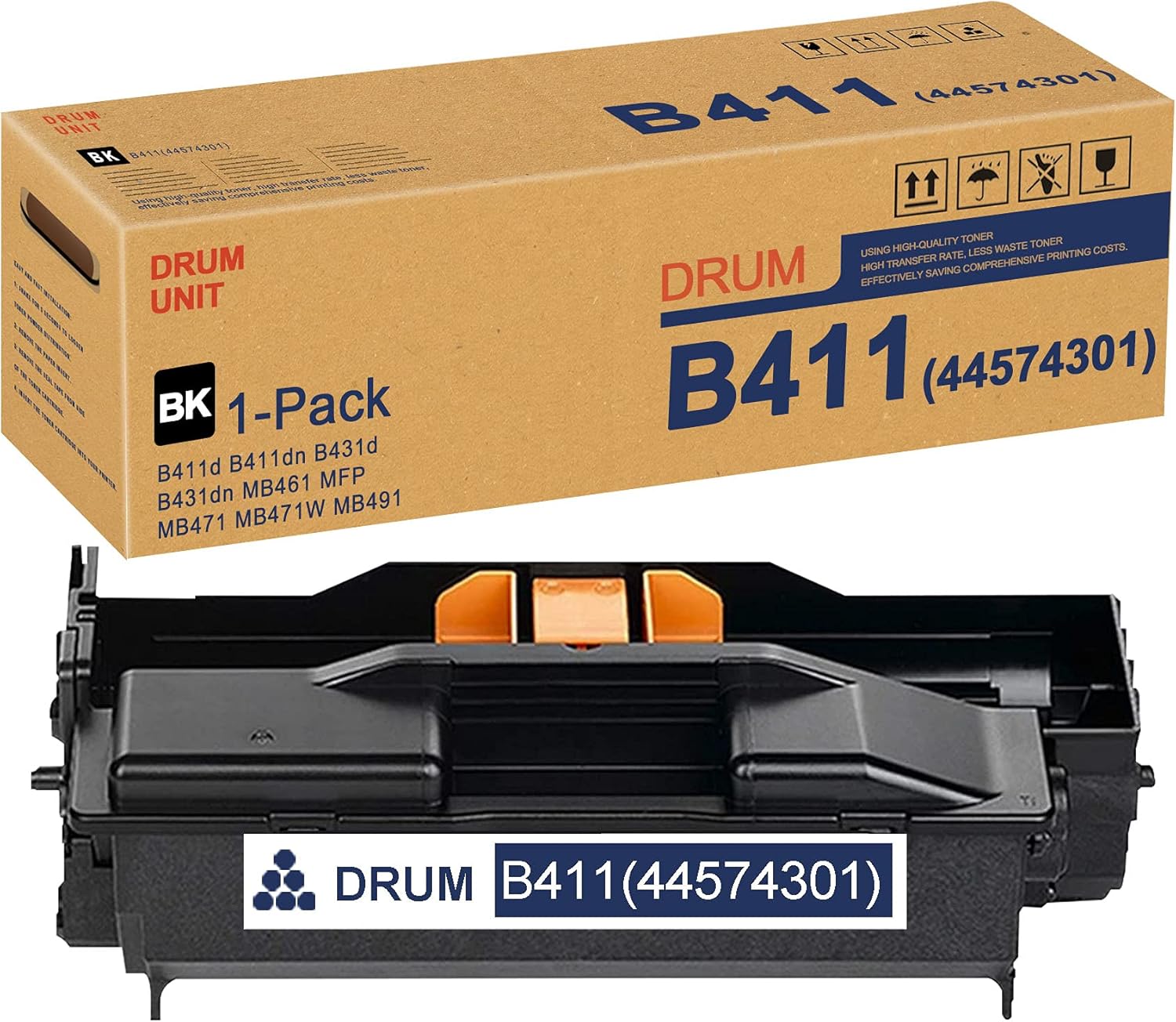Amazon.com: RUYY B411 44574301 Drum Unit (Black,1 Pack) Replacement for ...