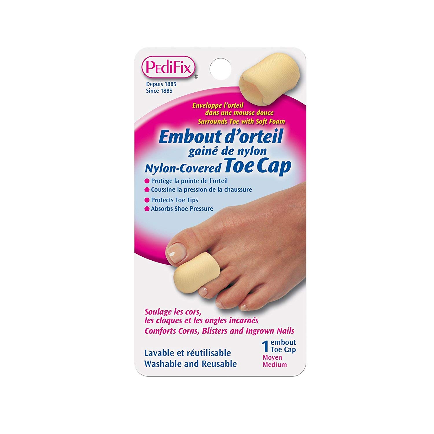Amazon.com: PediFix Nylon-Covered Toe Cap Medium 1 Each (Pack of 4 ...