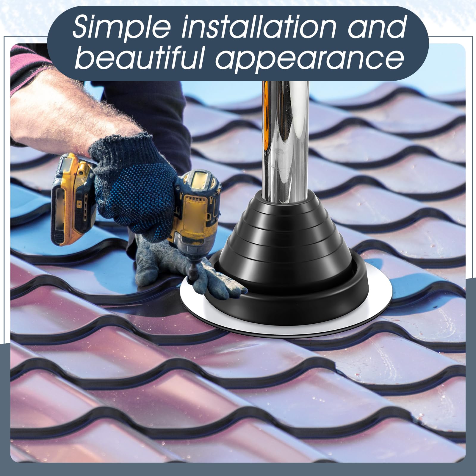 Snapklik.com : Yaocom 4 Pcs Metal Roof Pipe Flashing Vent Boot For Pipe ...