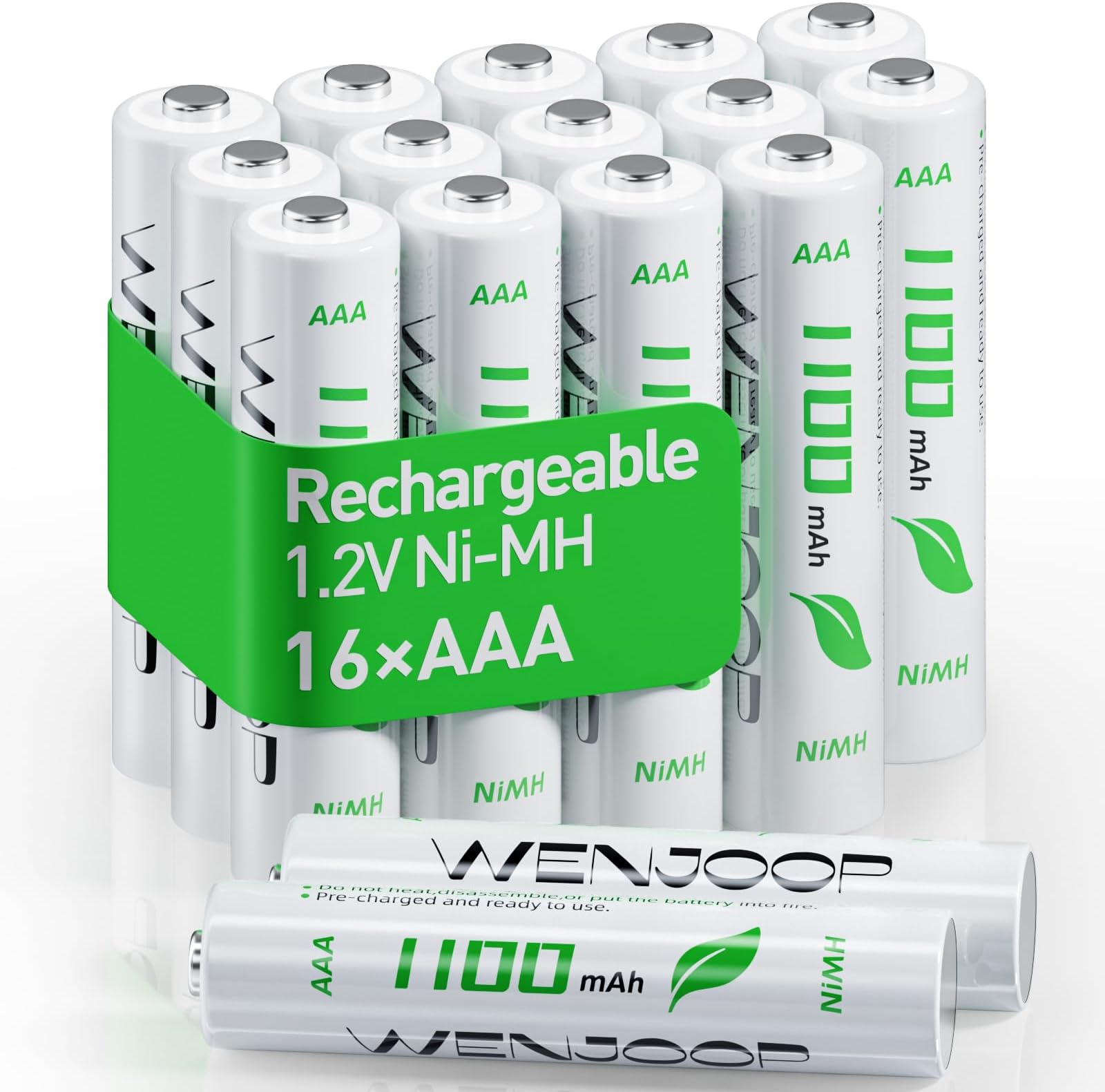 Amazon.com: Tenbery Rechargeable Batteries AAA 300mAh 1.2v,16 Pack Ni ...