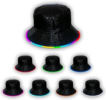 Amazon.com: GEN 2 Multicolor LED Bucket Hat - 7 LED Colors Reversible ...