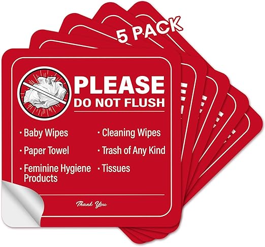 Amazon.com: Please Do Not Flush Sign Sticker - Clear and Concise ...