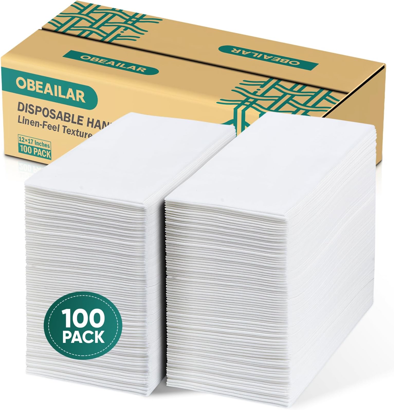 Amazon.com: 50-Pack Lintext Disposable Linen-Feel Guest Towels - 12" x ...
