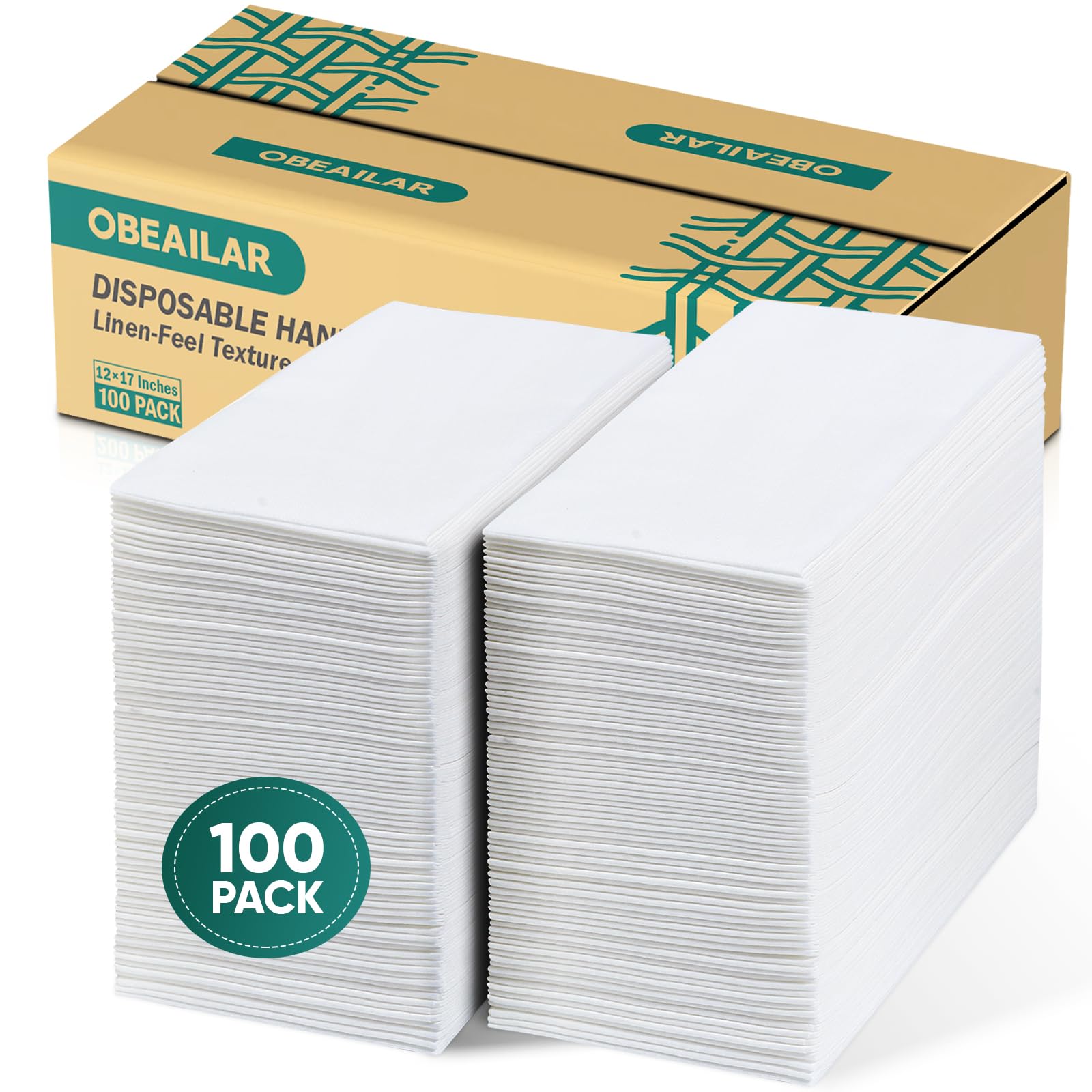 Amazon.com: 100 Pack Disposable Hand Towels For Bathroom, Obeailar ...