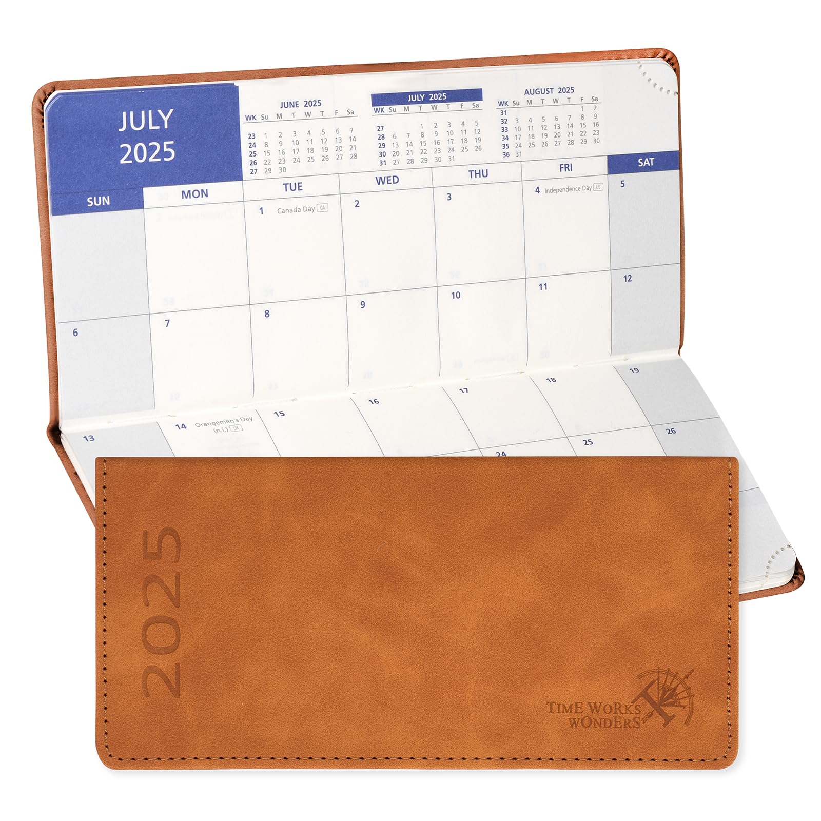 Snapklik.com : POPRUN 2025 Pocket Monthly CalendarSlim Mini Size 3" X 7 ...