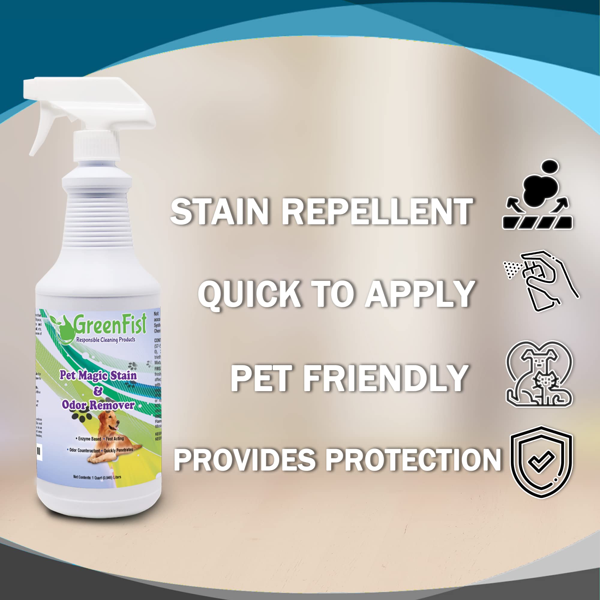 Snapklik.com : GreenFist Pet Stain & Odor Remover Magic Fast Acting Carpet Spot Cleaner Enzyme ...