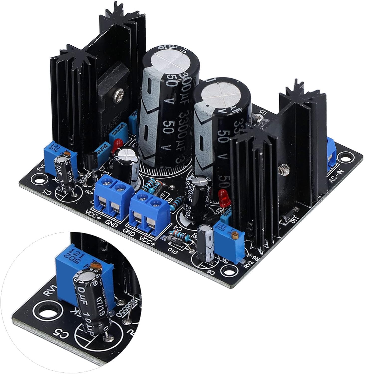 Stabilized Dual Power Circuit Board, 0-34V Input AC Regulated Supply ...