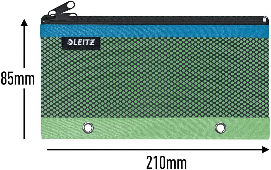 Leitz 2 Pocket Pencil Case Wallet with Eyelets, Green, Urban Chic Range ...