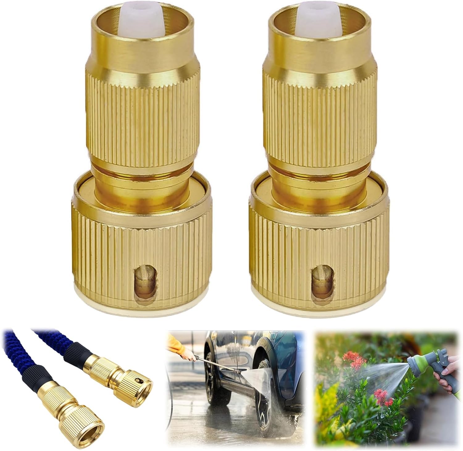 Amazon.com: 2 PCS Expandable Garden Hose Repair Kit, Set Brass of ...