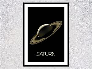 Amazon.com: Saturn Wall Art Stunning Solar System Poster Educational ...