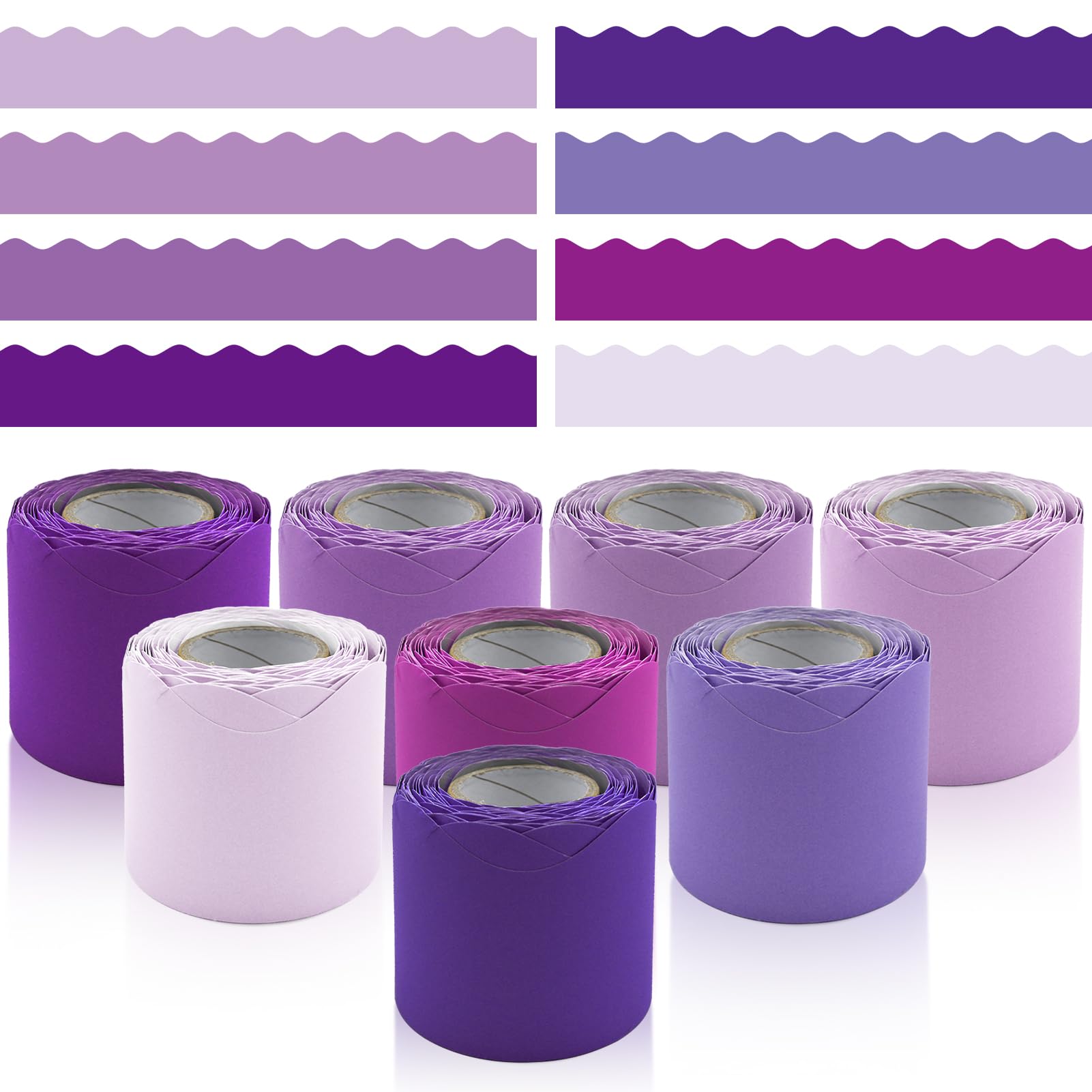 Snapklik.com : 8 Rolls 262.4 Ft Purple Bulletin Board Borders - Purple ...
