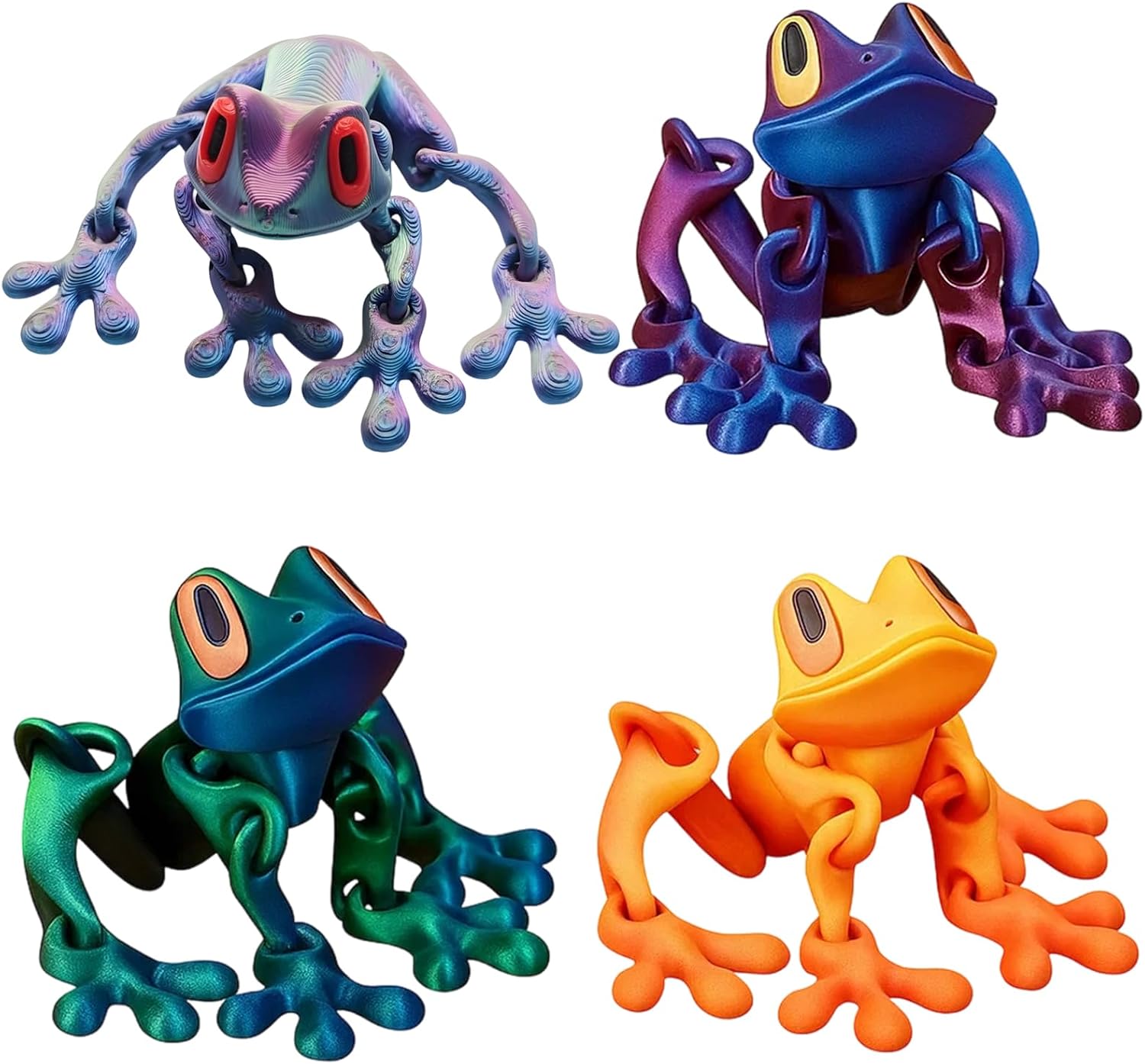 Amazon.com: Creative Magnetic Frog, 4PCS Articulated 3D Printed Fridge ...