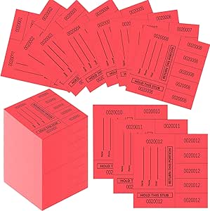 Amazon.com : Kosiz 1000 Sheet 5 Bid Raffle Tickets Chinese Auction ...