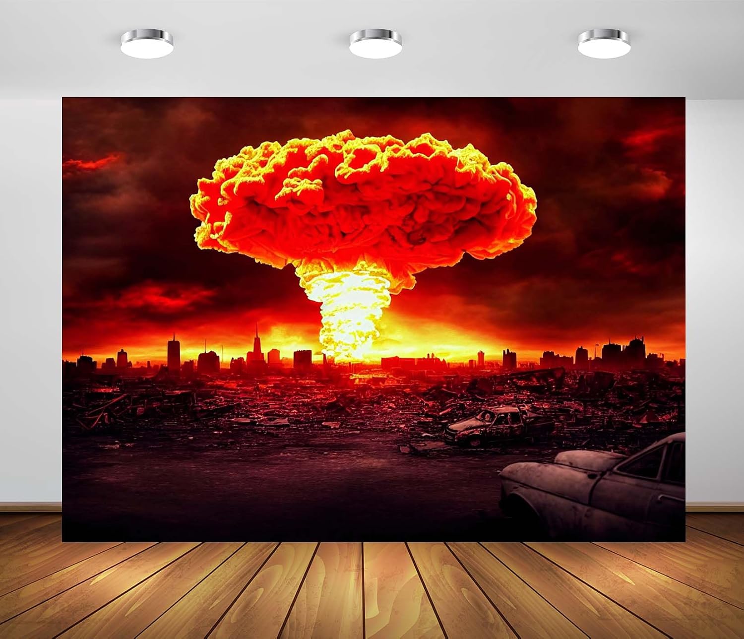 8x6ft Fabric Atomic Bomb Nuclear Explosion Backdrop Nuclear Detonation ...